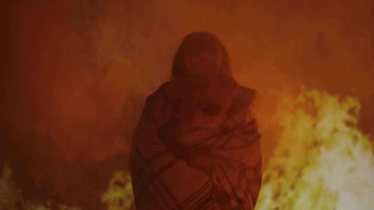 Girl Trapped In Fire Crying - Stock Video | Motion Array