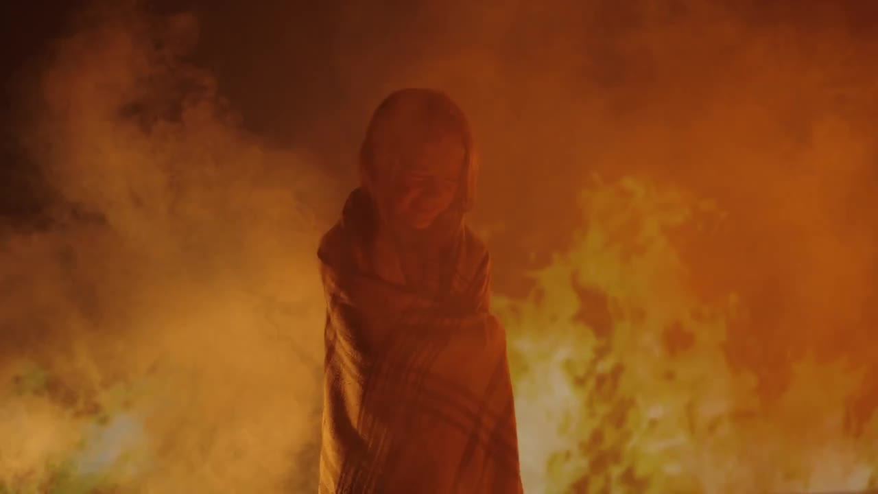 Firefighter Saves A Girl From Fire - Stock Video | Motion Array