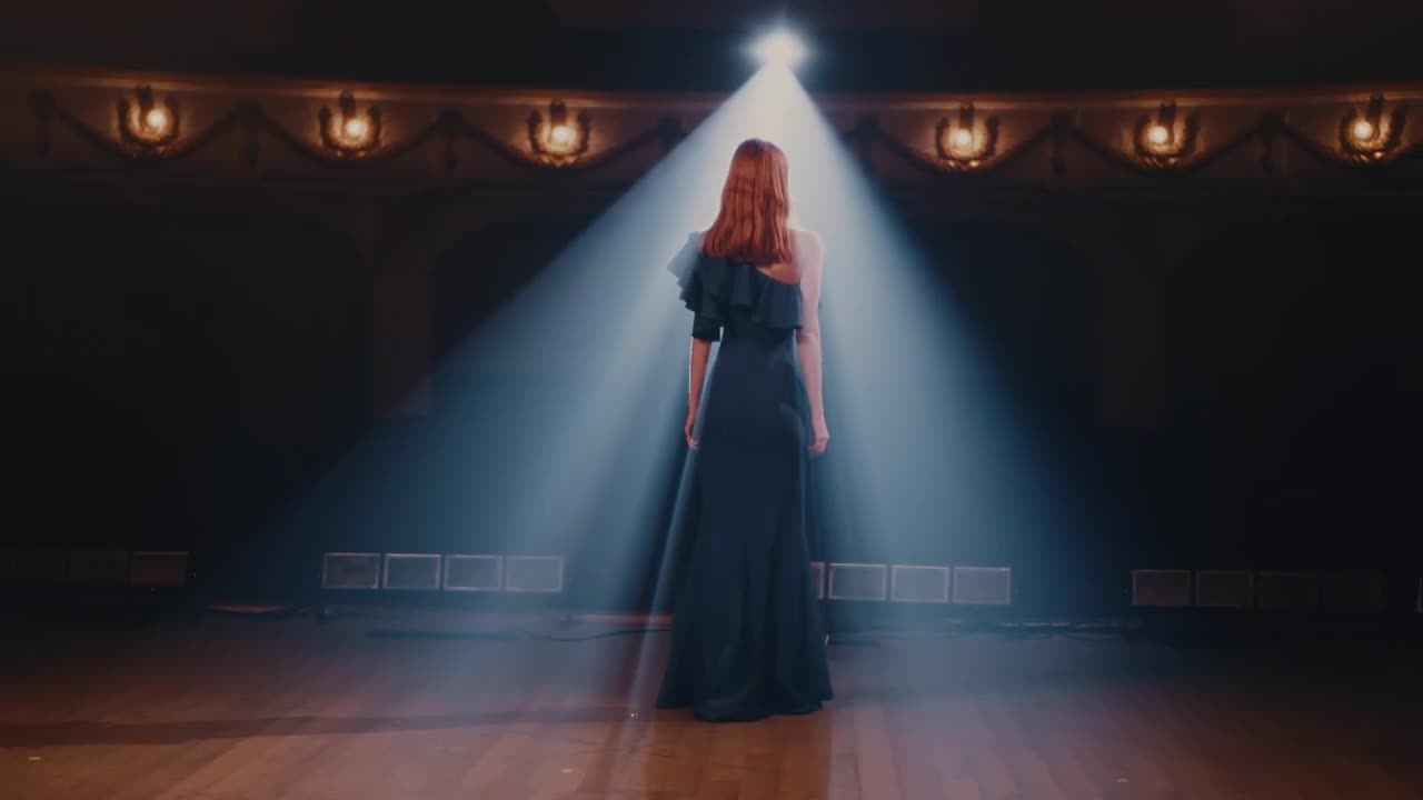 Actress Walking Onto The Stage Stock Video Motion Array