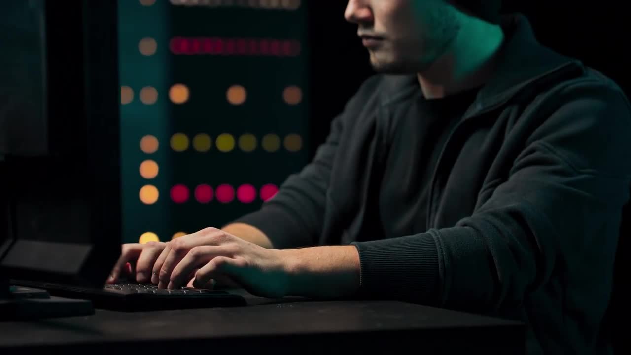 Concentrated Hacker Typing - Stock Video | Motion Array