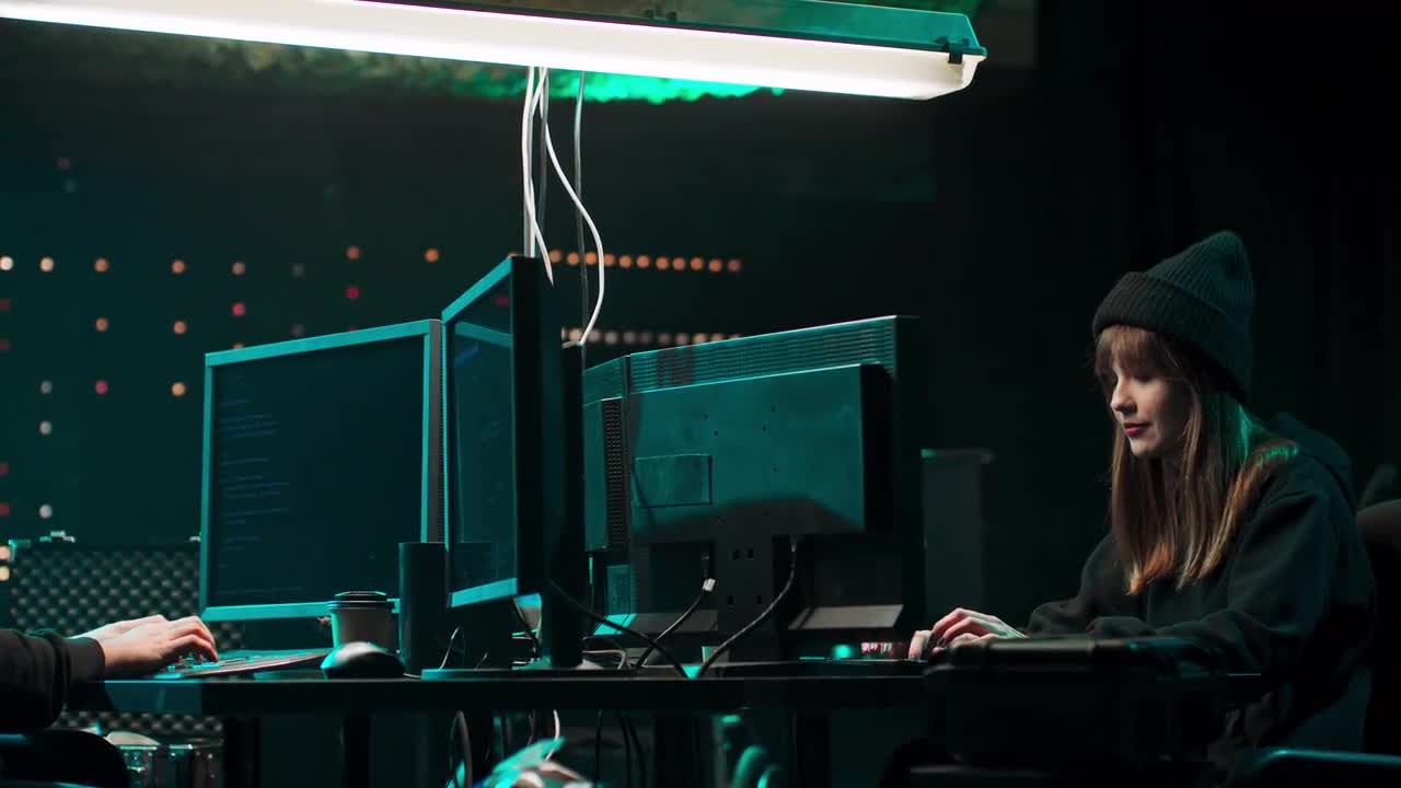 Hackers In Secret Hideout - Stock Video | Motion Array