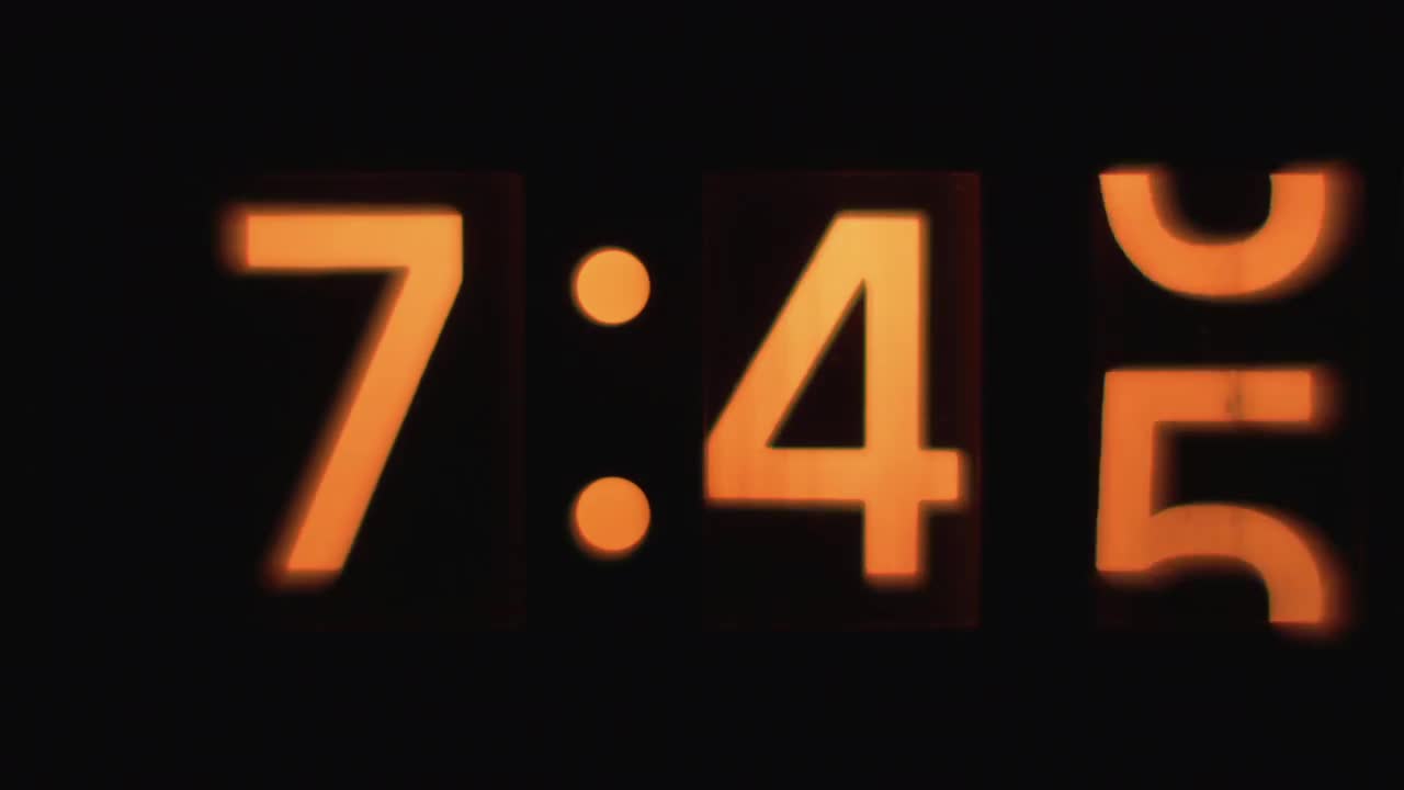 Orange Digital Clock Numbers - Stock Video | Motion Array