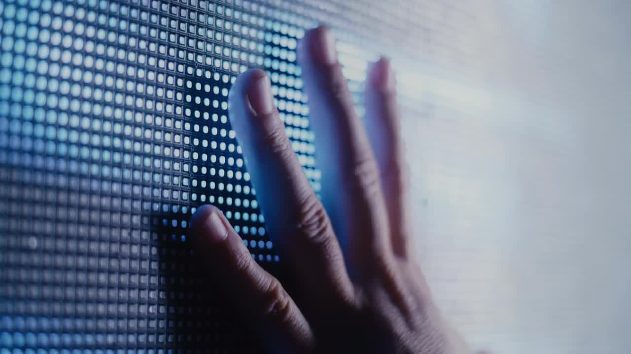 Hand On LED Screen Close-Up - Stock Video | Motion Array