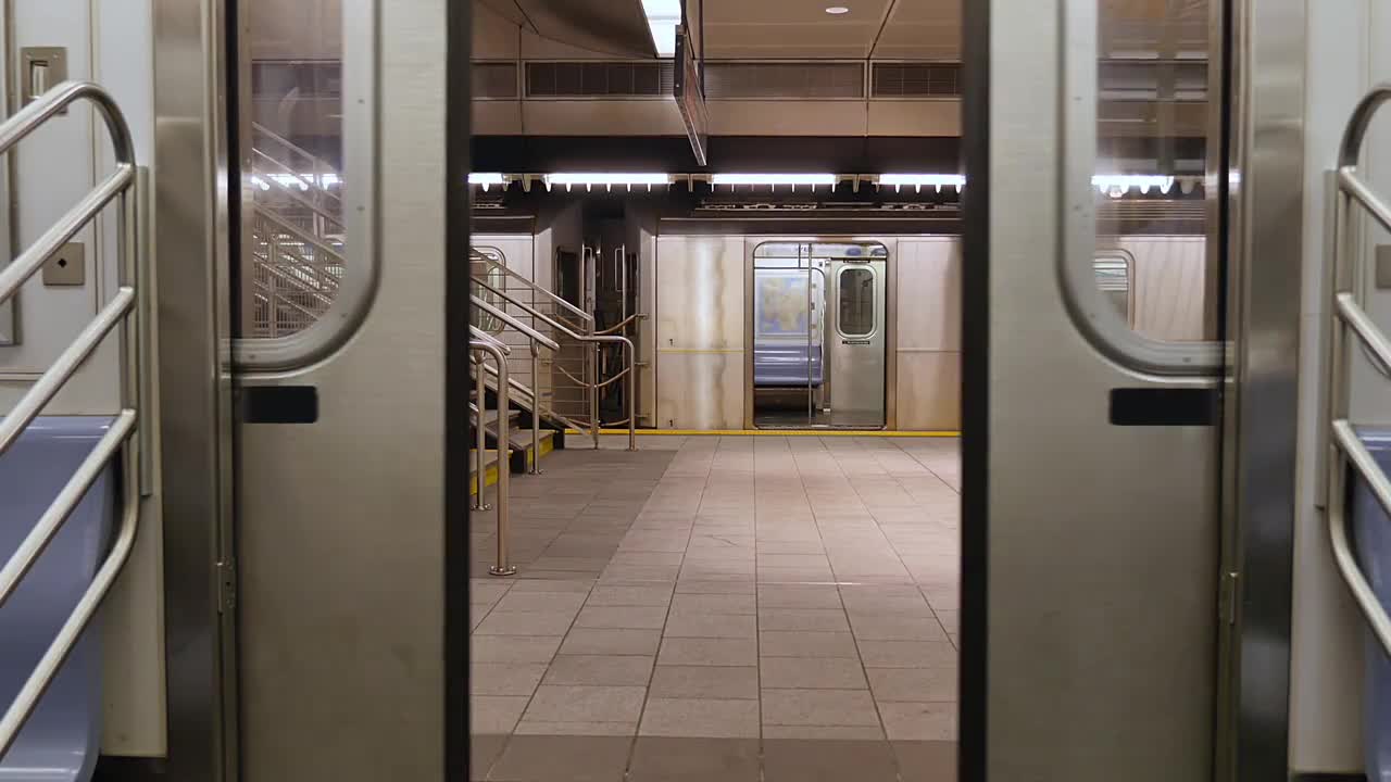 Interior View Of Subway Doors - Stock Video | Motion Array