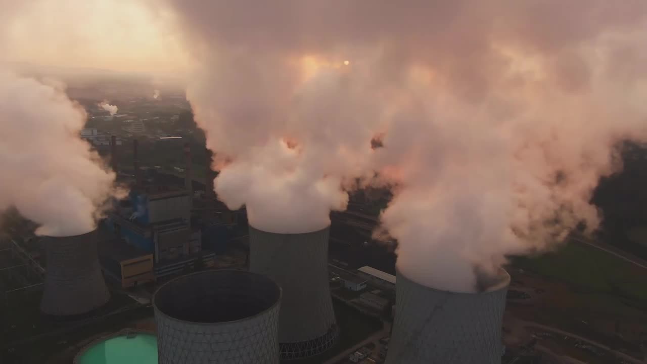 Nuclear Power Plant Smoke - Stock Video | Motion Array