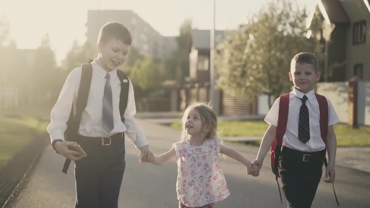 School Children Holding Hands - Stock Video | Motion Array