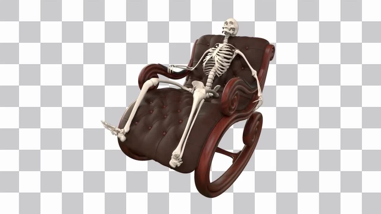 Retired Skeleton In Rocking Chair Loop - Stock Motion Graphics | Motion ...