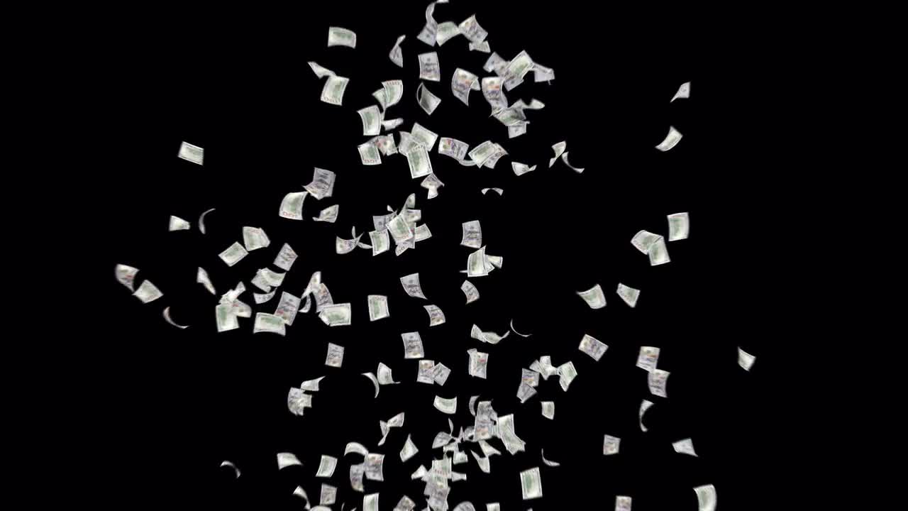 Money Explosion On Alpha - Stock Motion Graphics | Motion Array