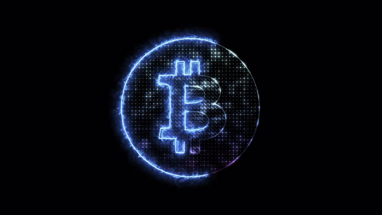 Burning Bitcoin Logo On Alpha - Stock Motion Graphics | Motion Array