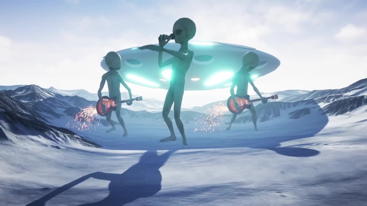 Aliens Rock On Snow Planet - Stock Motion Graphics | Motion Array