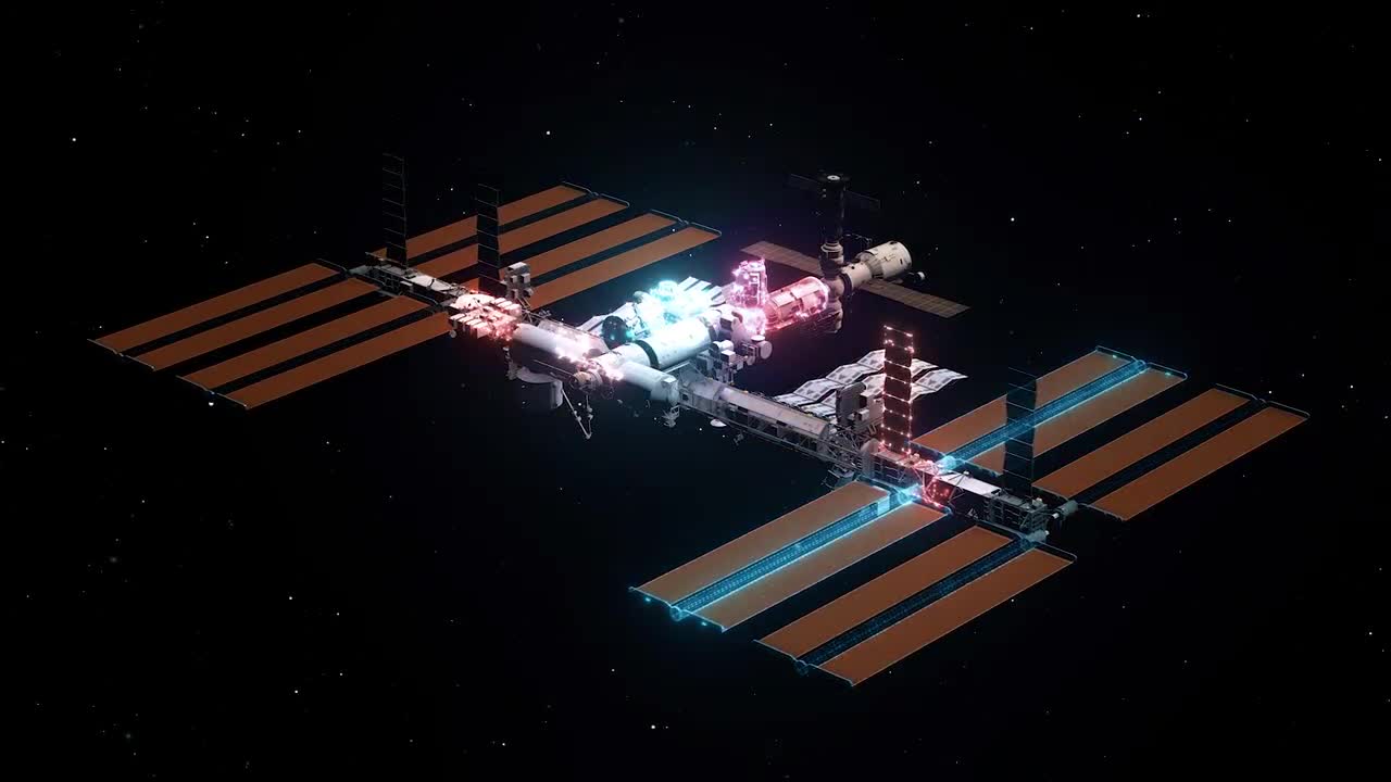 ISS In Outer Space - Stock Motion Graphics | Motion Array
