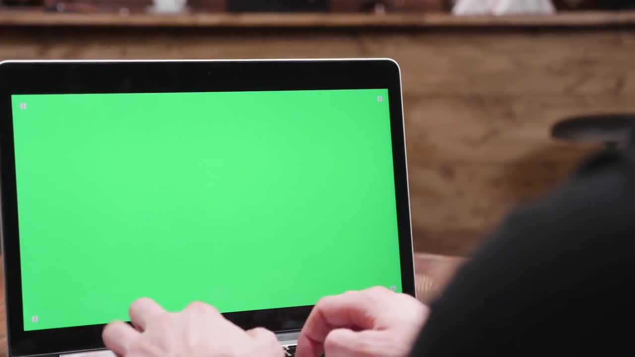 Typing On Green Screen Computer - Stock Video | Motion Array