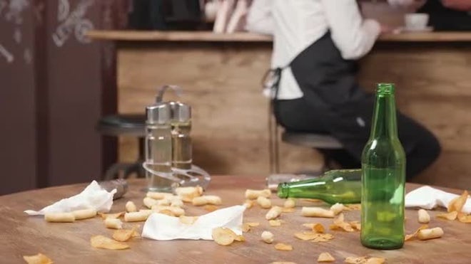 Dirty Restaurant Table - Stock Video | Motion Array