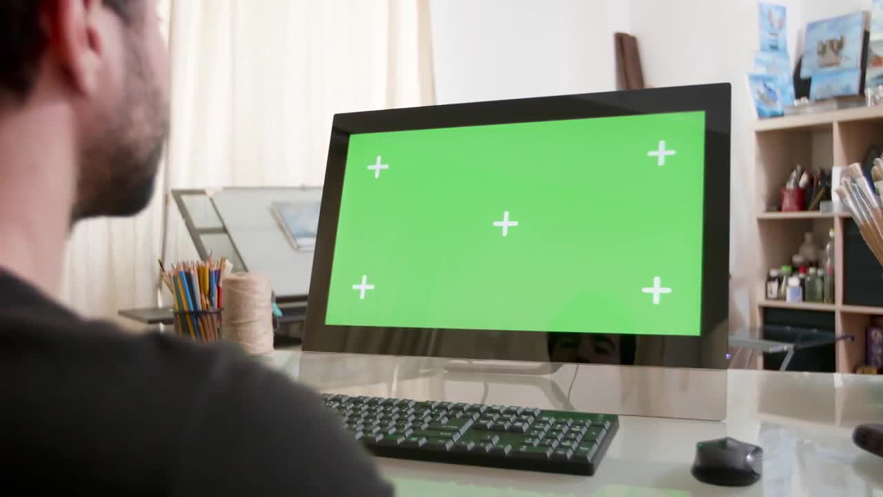 Looking At Screen - Stock Video | Motion Array