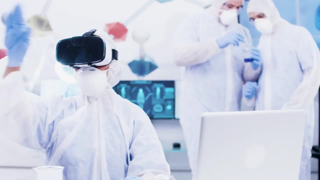 Scientist Using Virtual Reality - Stock Video | Motion Array