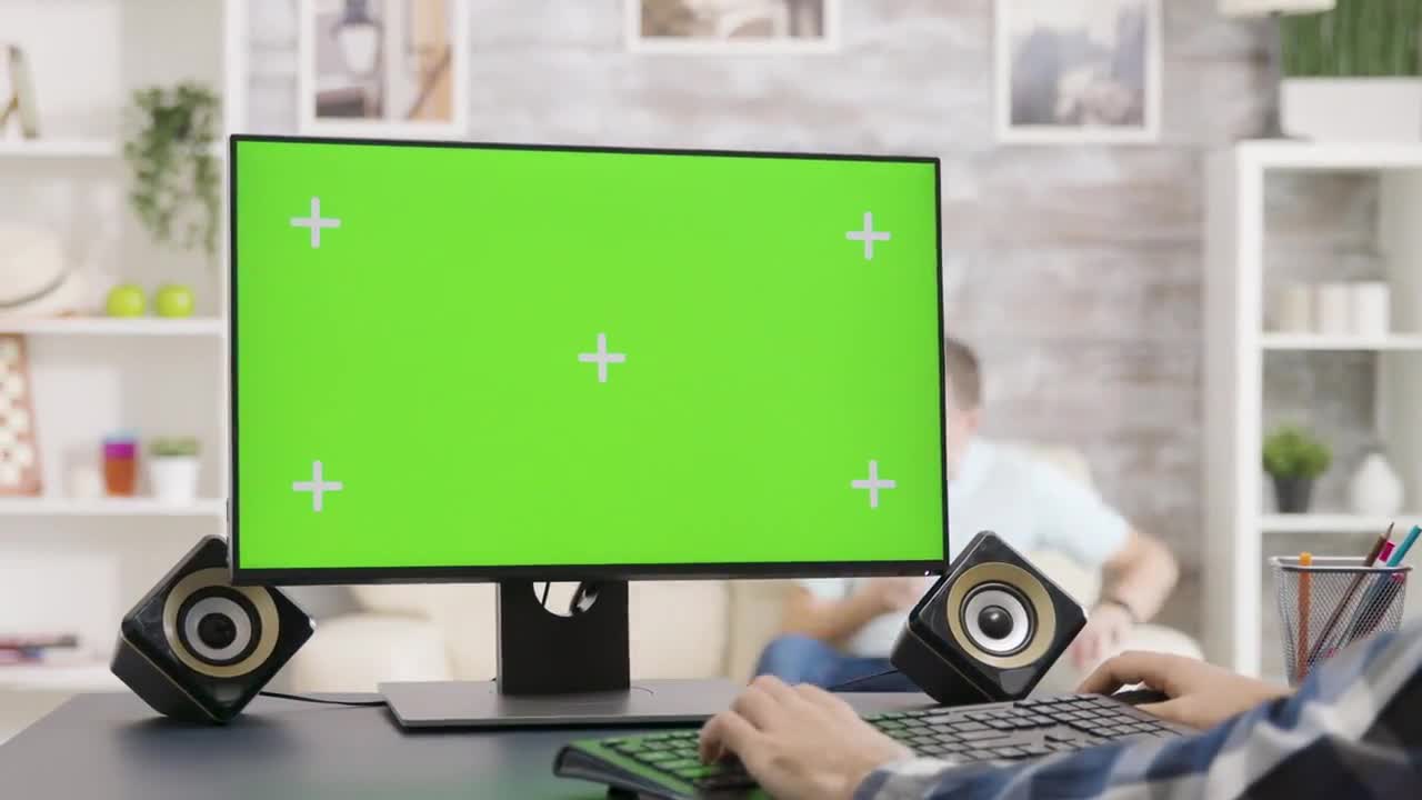 PC With Green Screen - Stock Video | Motion Array