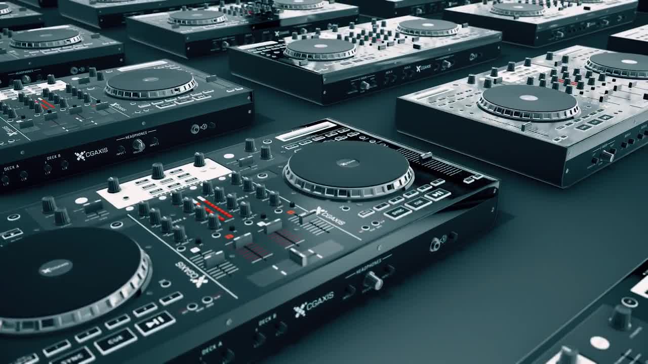 Rows Of DJ Mixing Boards - Stock Motion Graphics | Motion Array