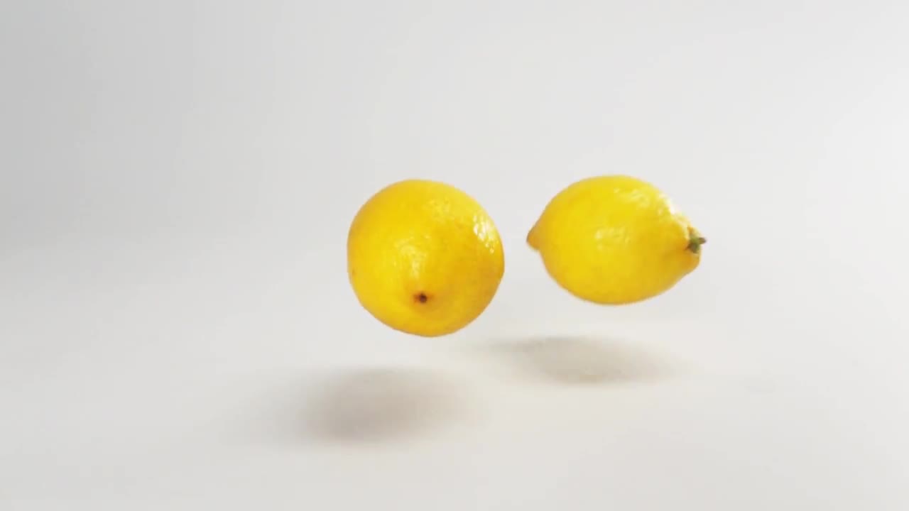 Lemons Falling And Bouncing - Stock Video | Motion Array