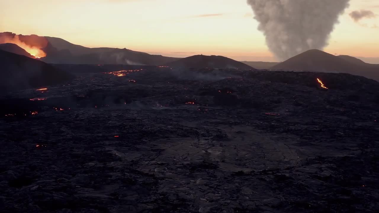 Meteorites Hitting Volcanic Terrain - Stock Motion Graphics | Motion Array