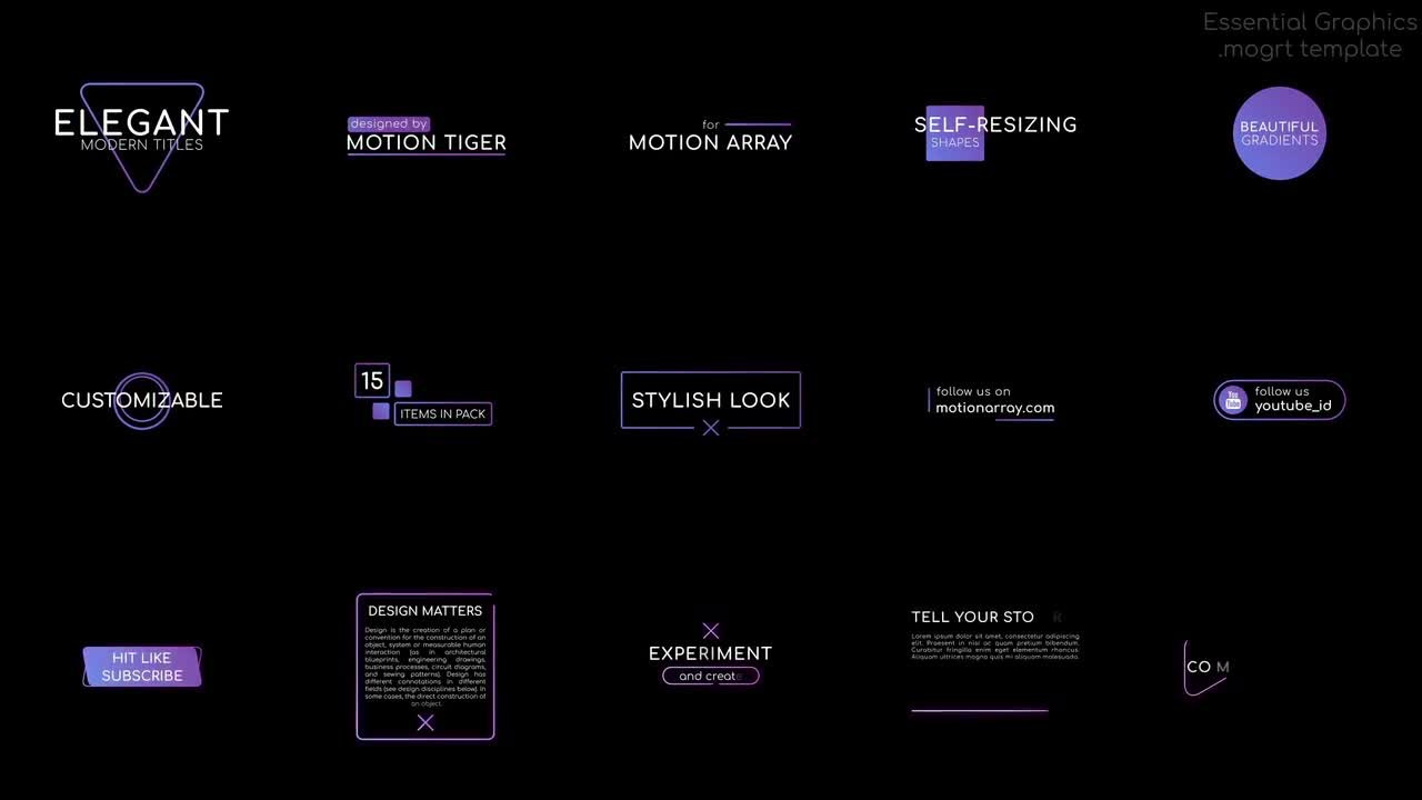 Elegant Modern Titles and Text - Motion Graphics Templates | Motion Array