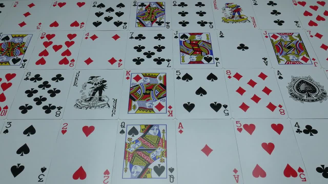 Playing Cards On Entire Table - Stock Video | Motion Array