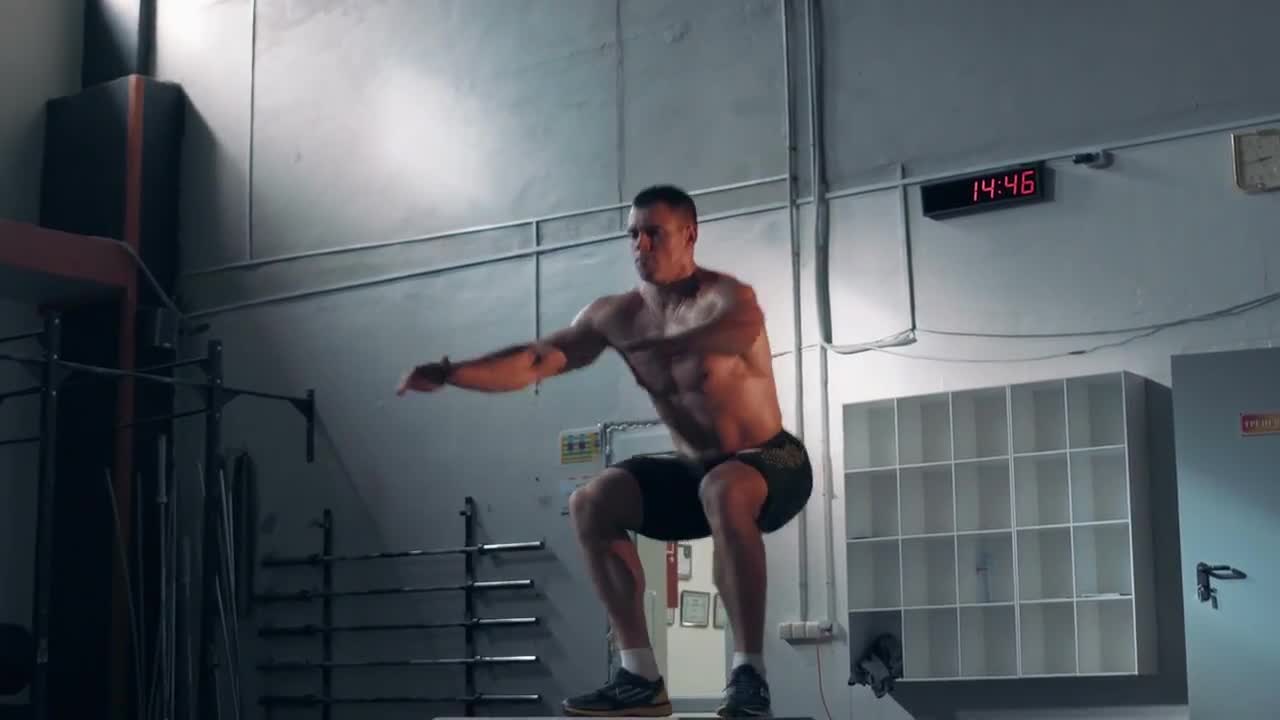 Man Doing Jumping Exercises - Stock Video | Motion Array