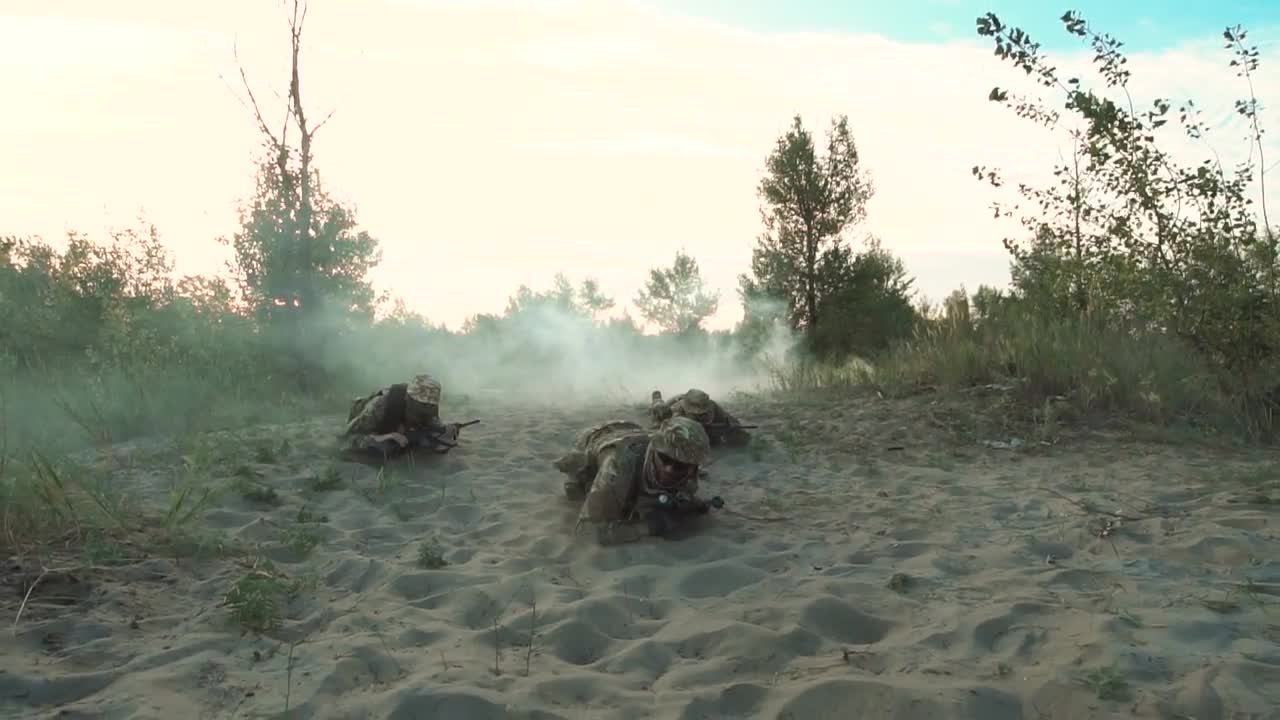 Soldiers Army Crawl - Stock Video | Motion Array