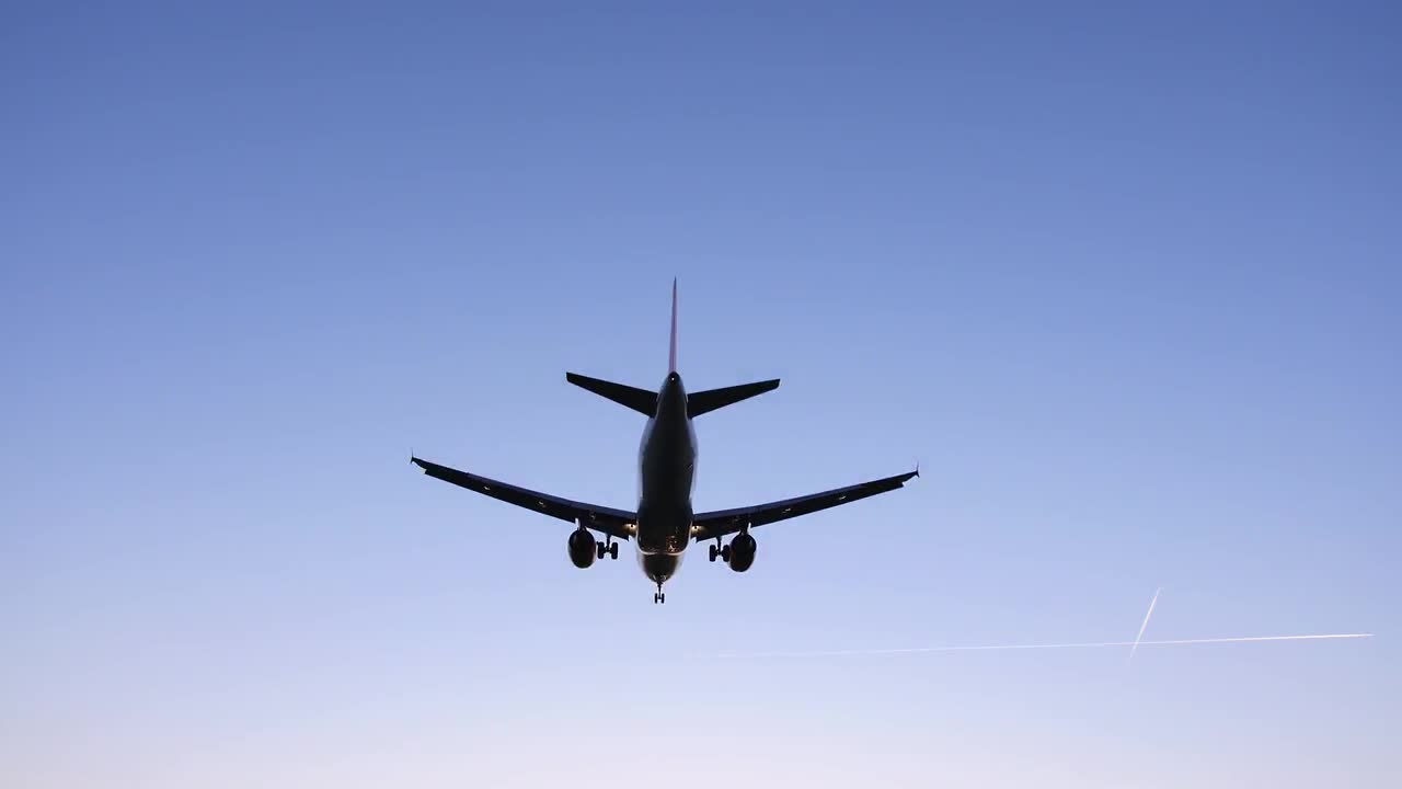 Low-angle Shot Of An Airplane Landing - Stock Video | Motion Array