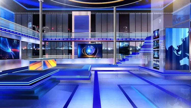 News Room Virtual Set 2 Stock Motion Graphics Motion Array
