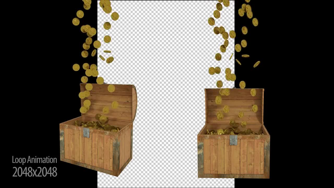 Two Treasure Chests Alpha Channel - Stock Motion Graphics | Motion Array