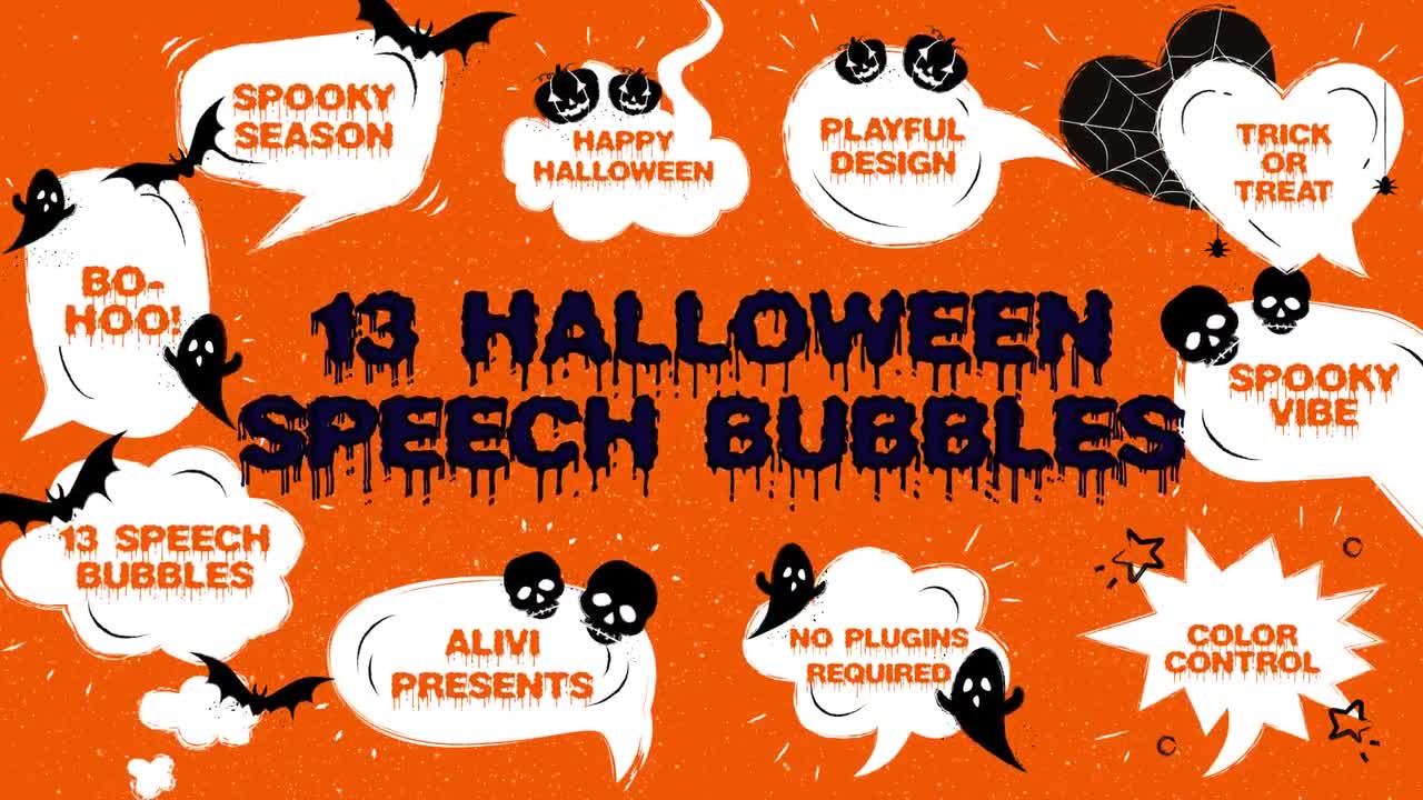 13 Halloween Speech Bubbles - After Effects Templates | Motion Array