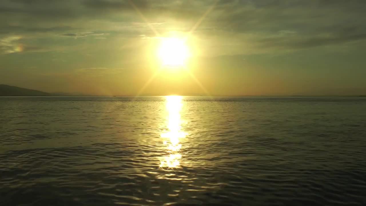Sparkling Gold Ocean During Sunset - Stock Video | Motion Array