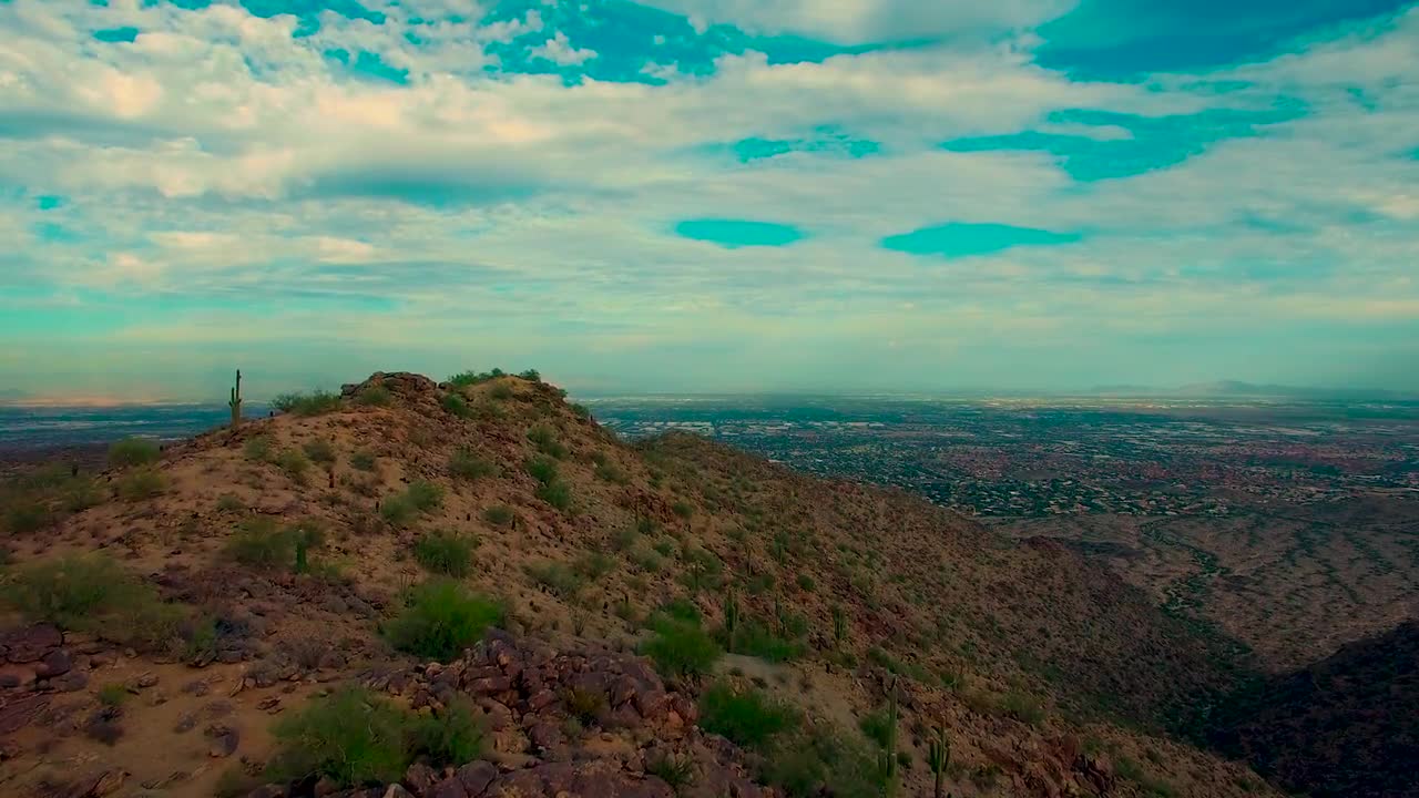 Flying Over Arizona Desert Terrain - Stock Video | Motion Array