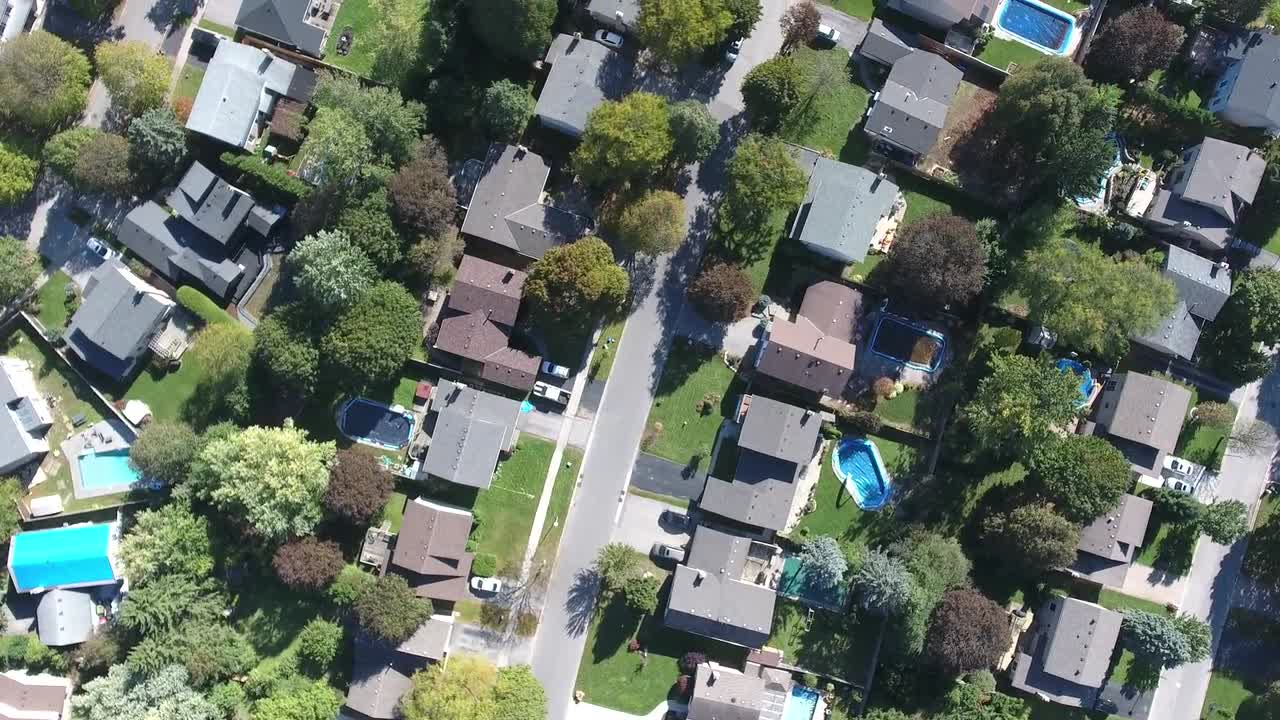 Overhead Shot Of Suburban Neighborhood - Stock Video | Motion Array