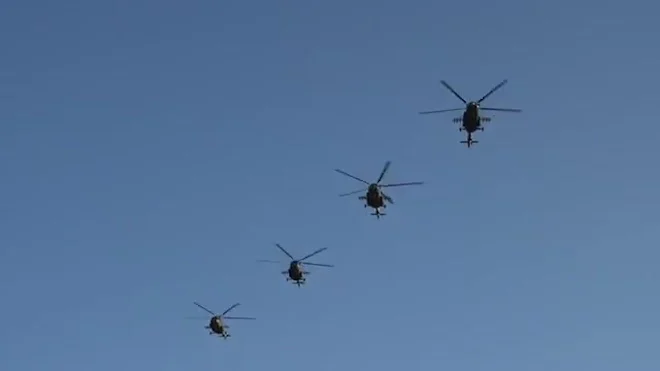Military Helicopters Fly Over - Stock Video | Motion Array