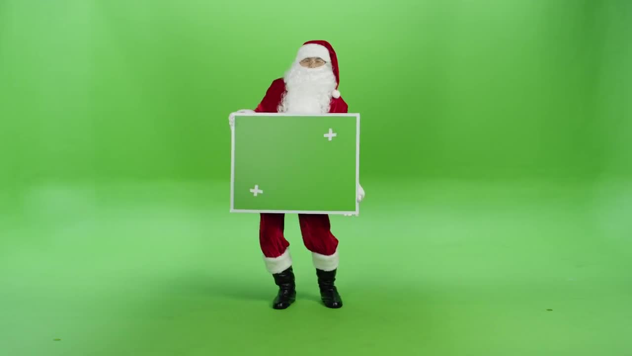 Santa With Green Screen - Stock Video | Motion Array
