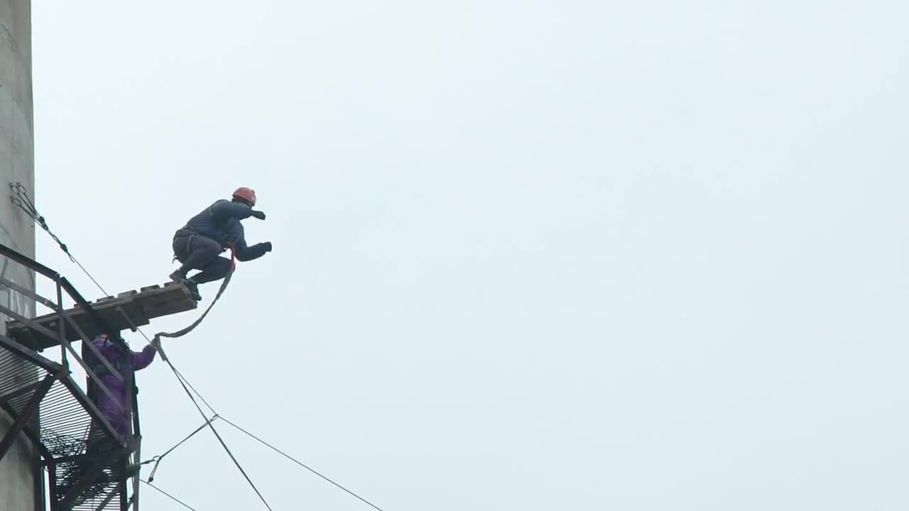 Man Bungee Jumping - Stock Video | Motion Array