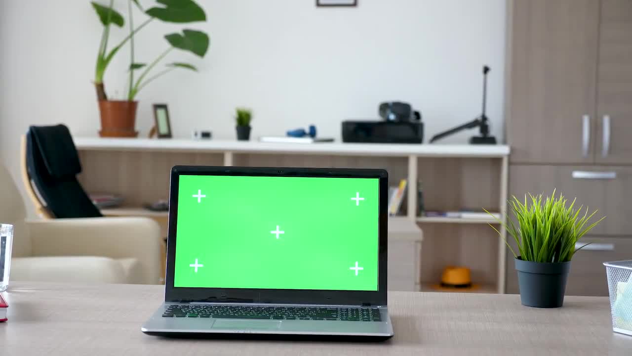 Green Screen Laptop Turned On - Stock Video | Motion Array