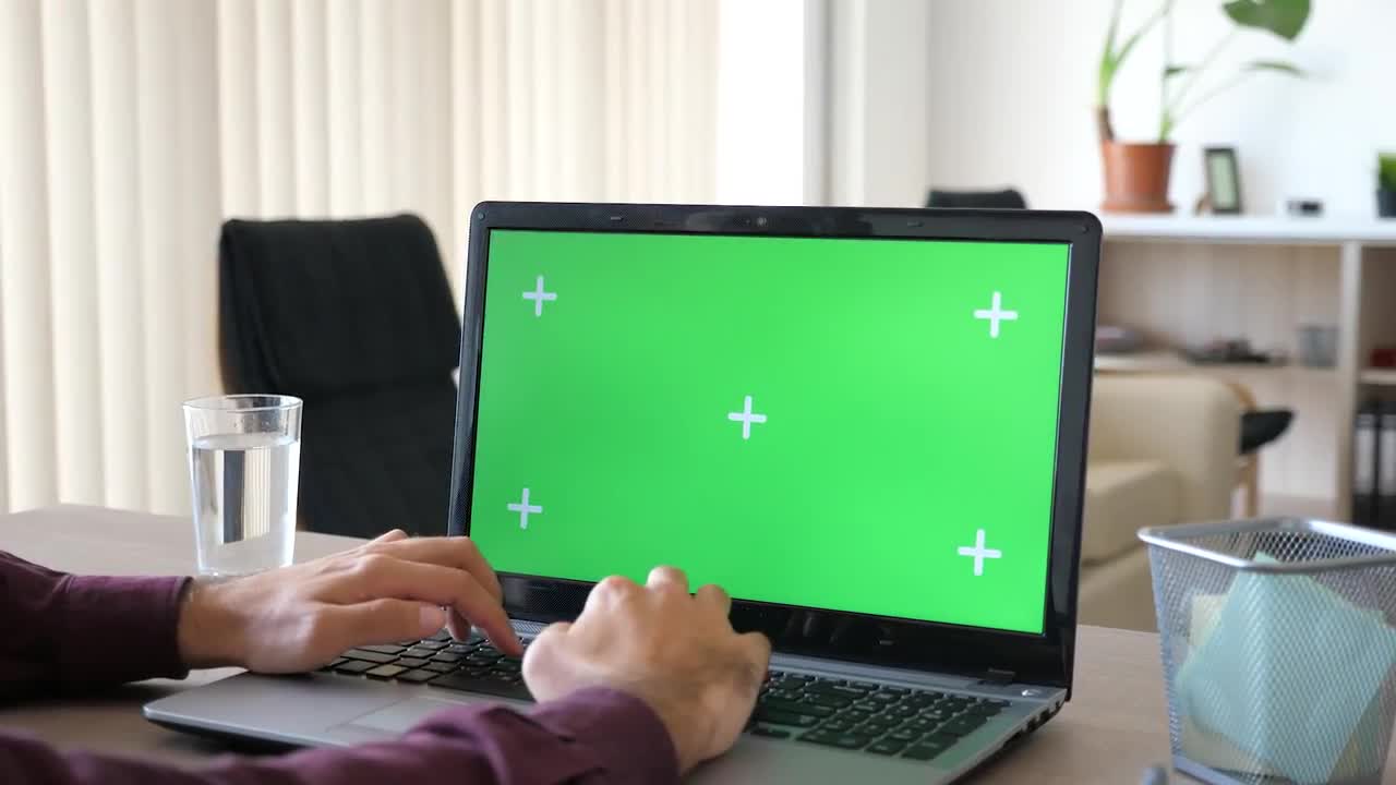 Encoding Into Green Screen Computer - Stock Video | Motion Array