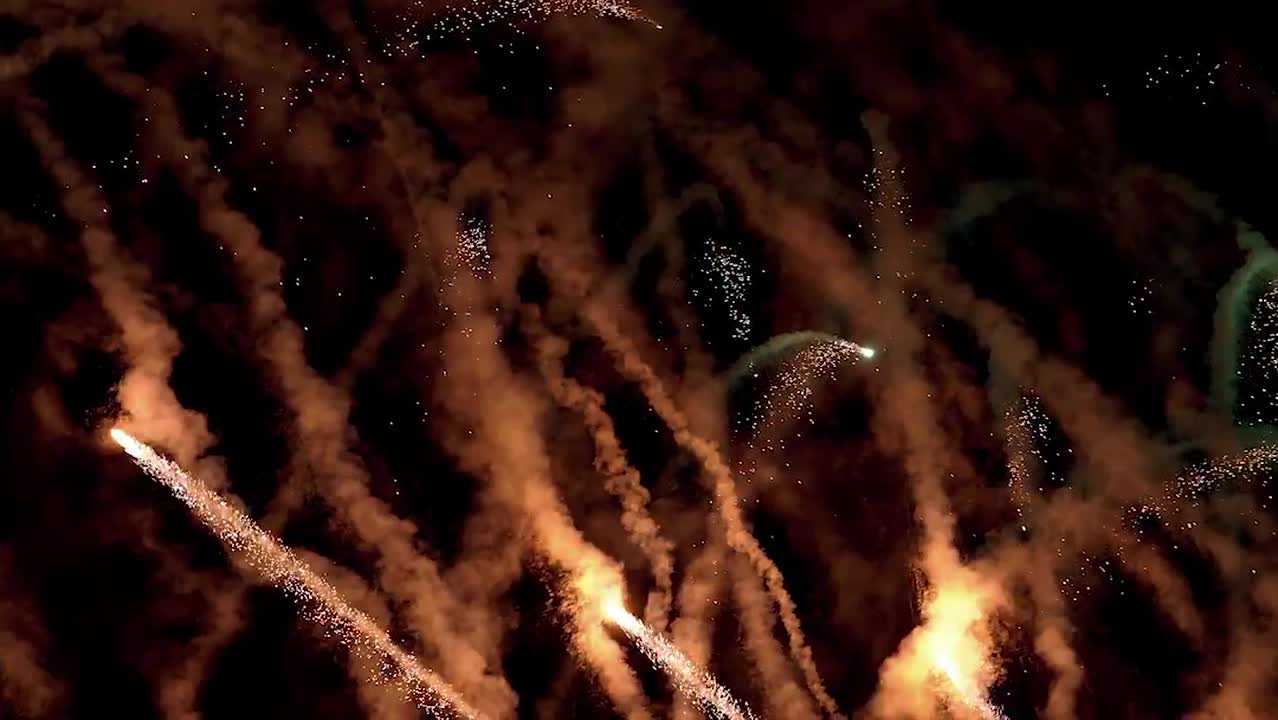 Fireworks Shooting Up In Sky - Stock Video | Motion Array