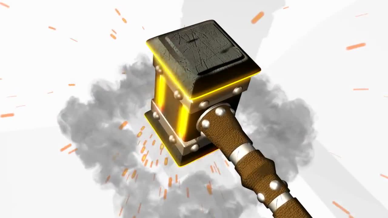 Glowing Hammer Logo/Text Revealer - Stock Motion Graphics | Motion Array