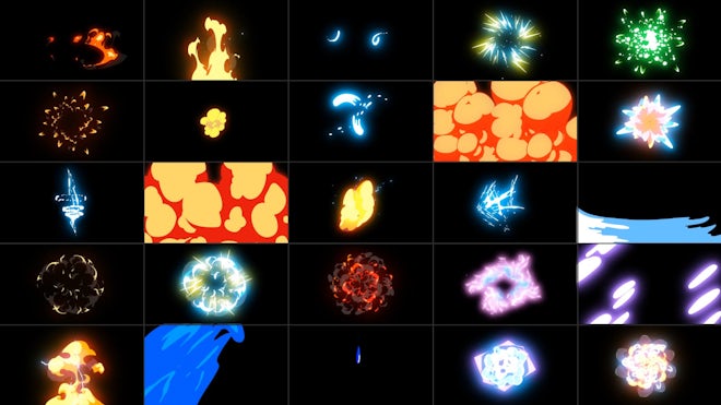 Cartoon Action Effects Pack - Stock Motion Graphics | Motion Array