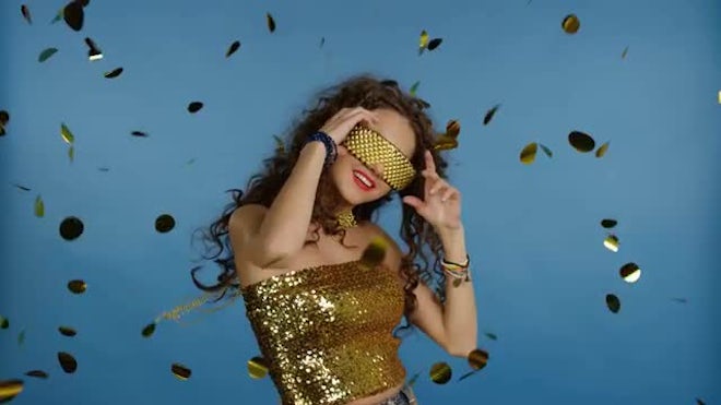 Dancing Golden Girl - Stock Video | Motion Array