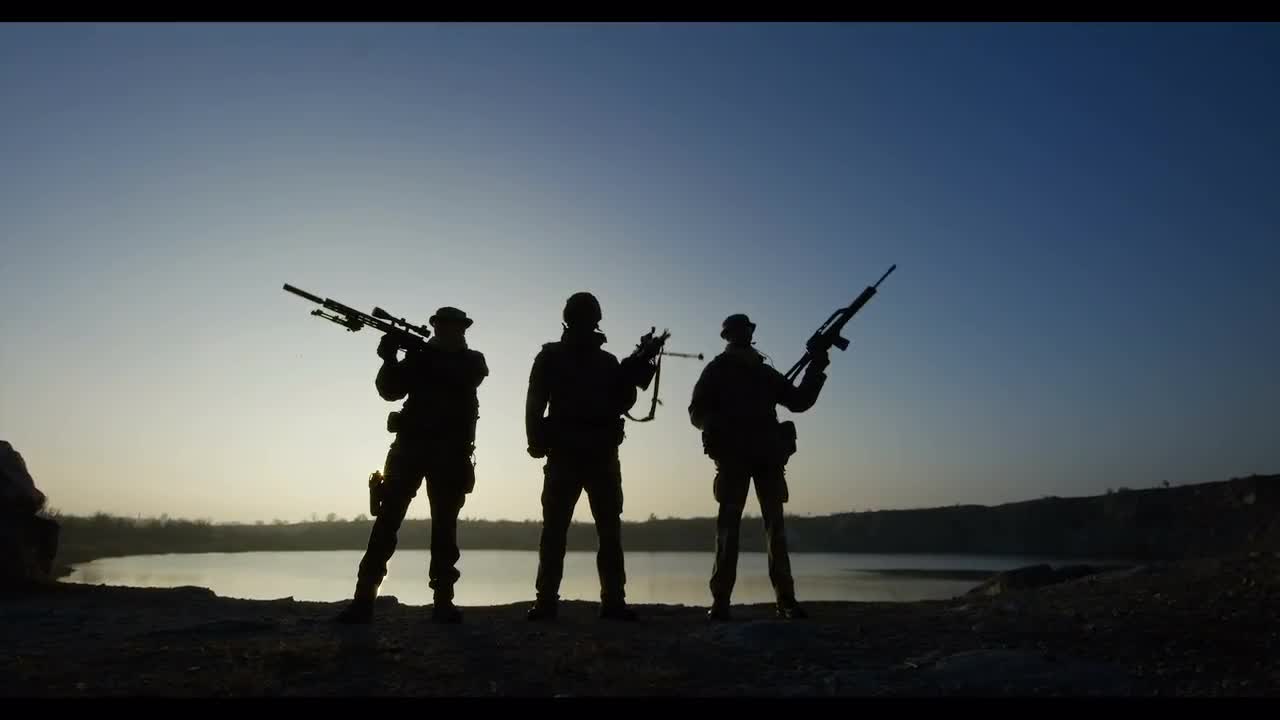 Three Soldiers Epic Pose - Stock Video | Motion Array