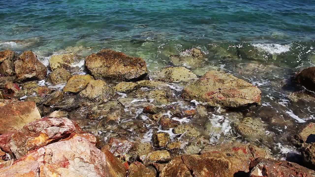 Ocean Waves Crashing Into Rocks - Stock Video | Motion Array