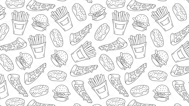 Fast Food Seamless Pattern Graphics Motion Array