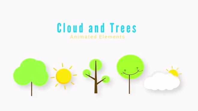 Cloud And Tree Animated Elements - Motion Graphics Templates | Motion Array
