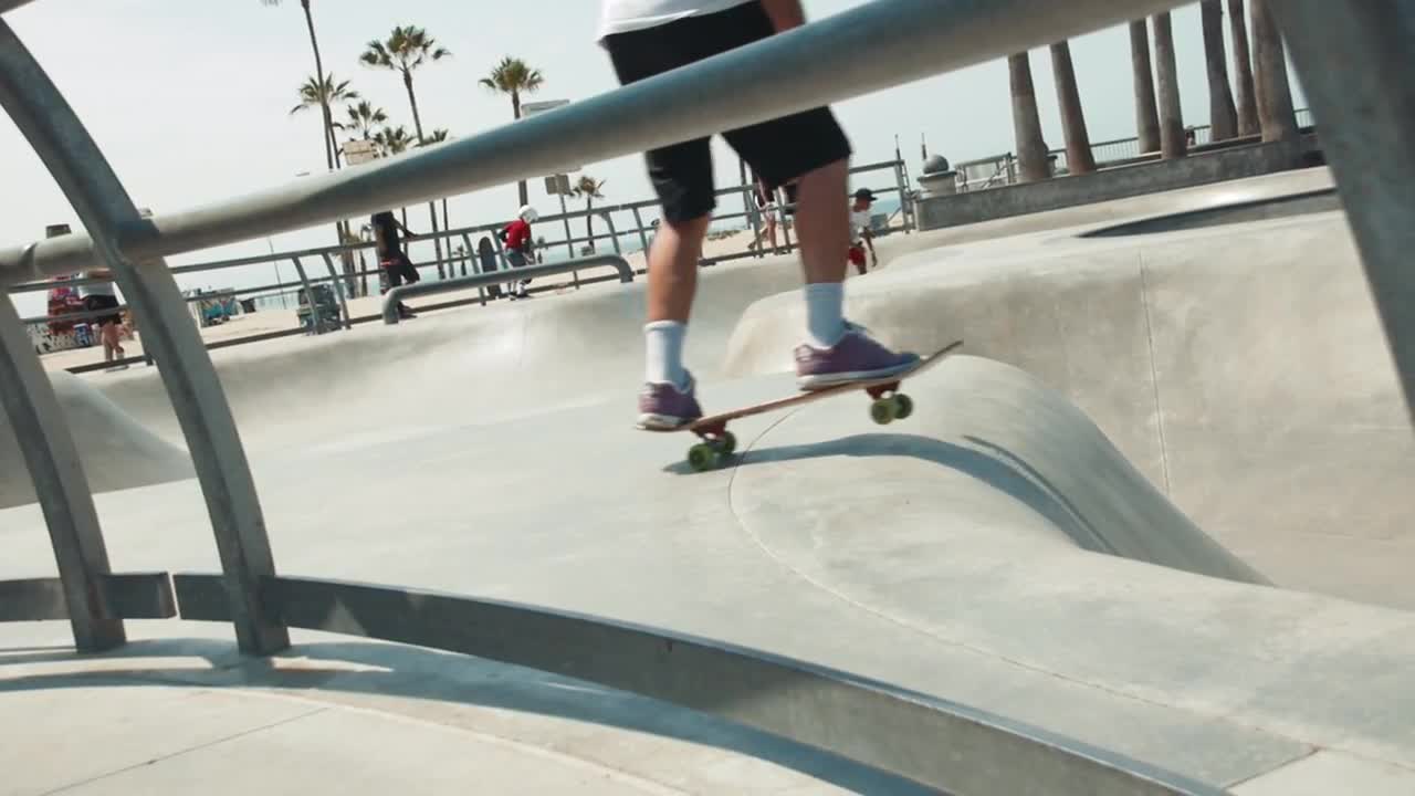 Skating On A Beach In Venice - Stock Video | Motion Array