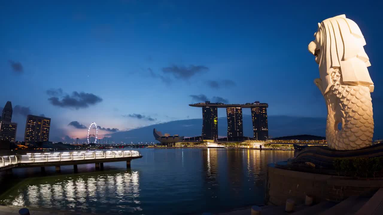 Merlion At Marina Bay Sand - Stock Video | Motion Array