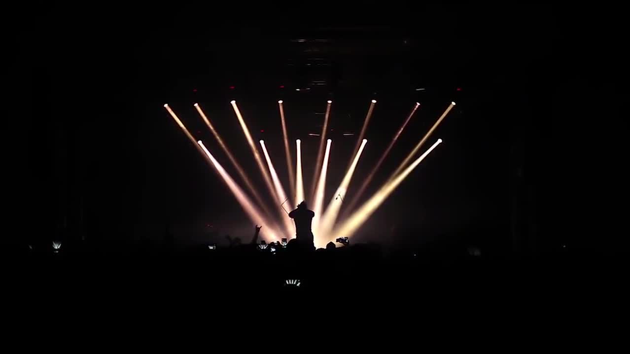 Flashing Set During Live Concert Stock Video Motion Array 